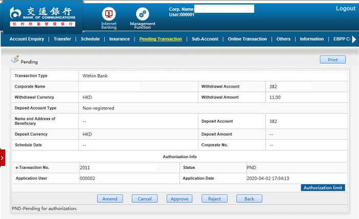 Bank of Communications (Hong Kong) Limited